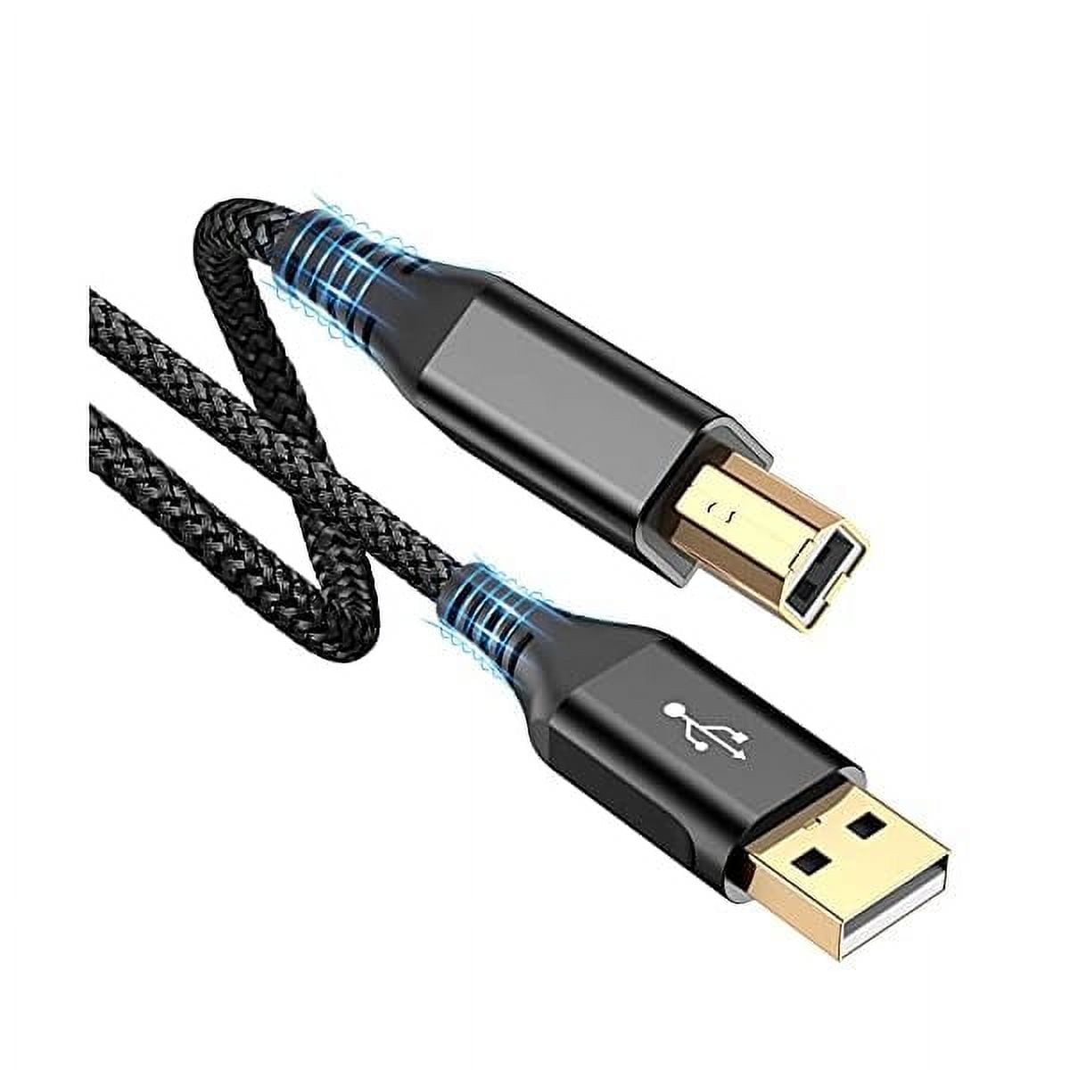 Printer Cable 10ft, USB-A to USB-B Cable, High Speed Nylon Braided ...