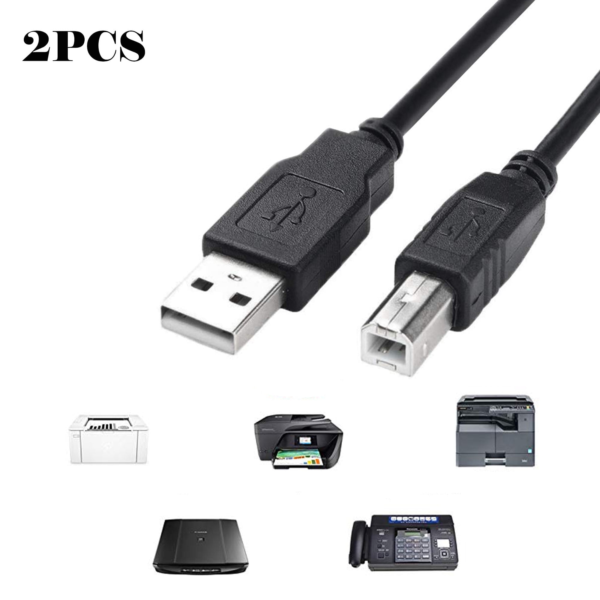 Printer to Computer USB Scanner Cable High Speed A Male to B Male Cord ...