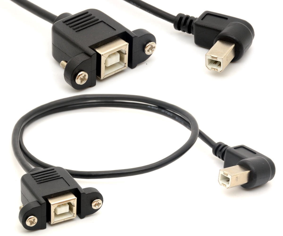 Printer Extension Cable USB 2.0 B Adapter Male to Female Connections 90 ...