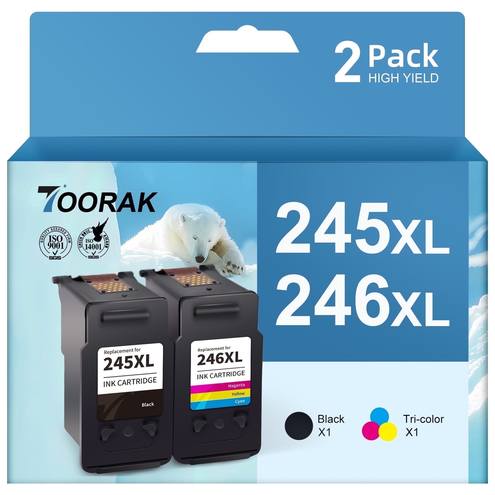 Canon 245XL 246XL Ink Cartridges 2-Pack for Pixma MG2522, TS3122, MX492 ...