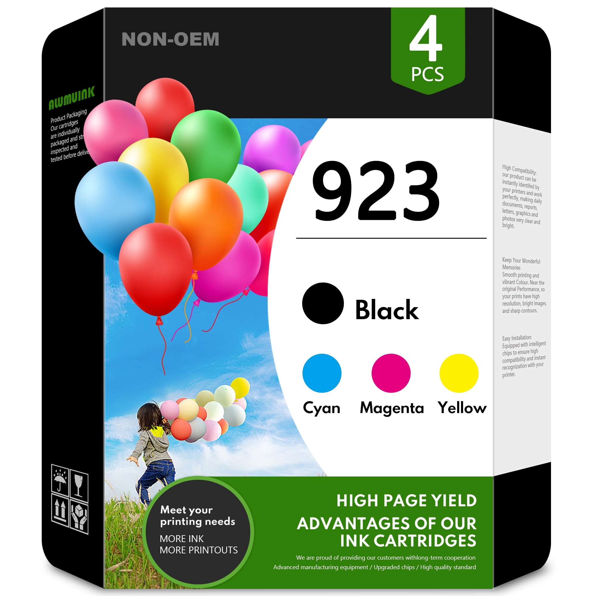 Printer Ink 923 Ink Cartridge Compatible for HP 923 Ink Black Cyan ...