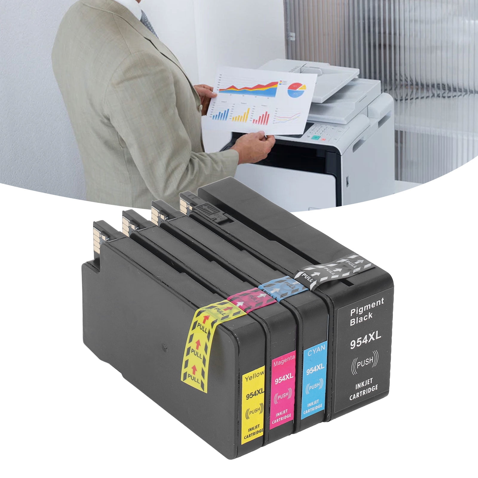 Printer Ink Cartridge Fluent Printing Smart Chip Practical BK C M Y Ink ...
