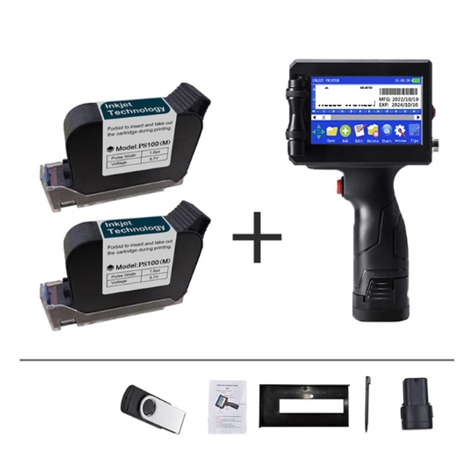 Printer Jet, 12.7/25.4 Mm Label Printer, Handheld Inkjet Printer, QR ...
