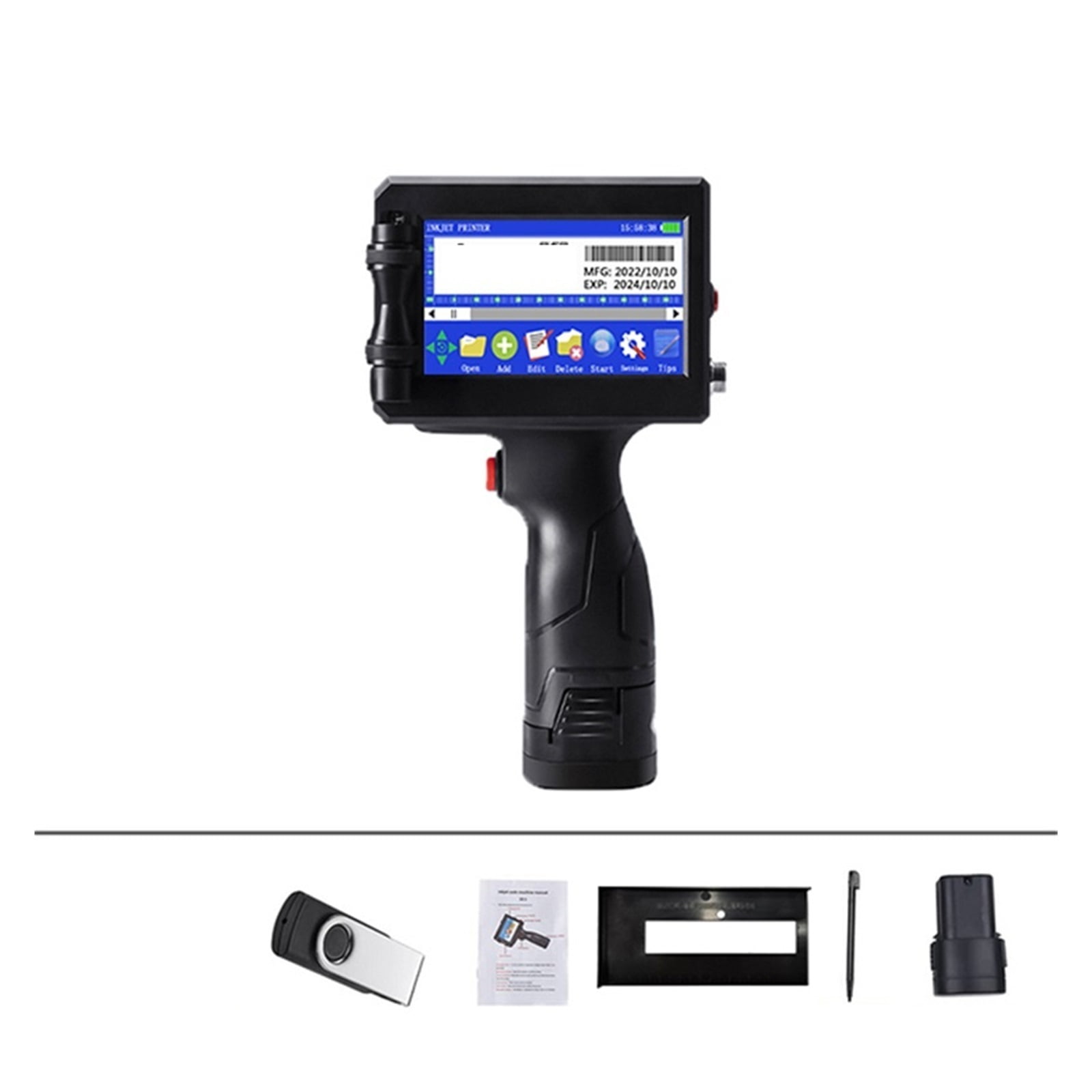 Printer Jet, 12.7/25.4 Mm Label Printer, Handheld Inkjet Printer, QR ...