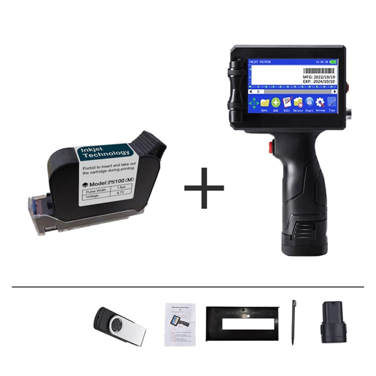 Printer Jet, 12.7/25.4 Mm Label Printer, Handheld Inkjet Printer, QR ...