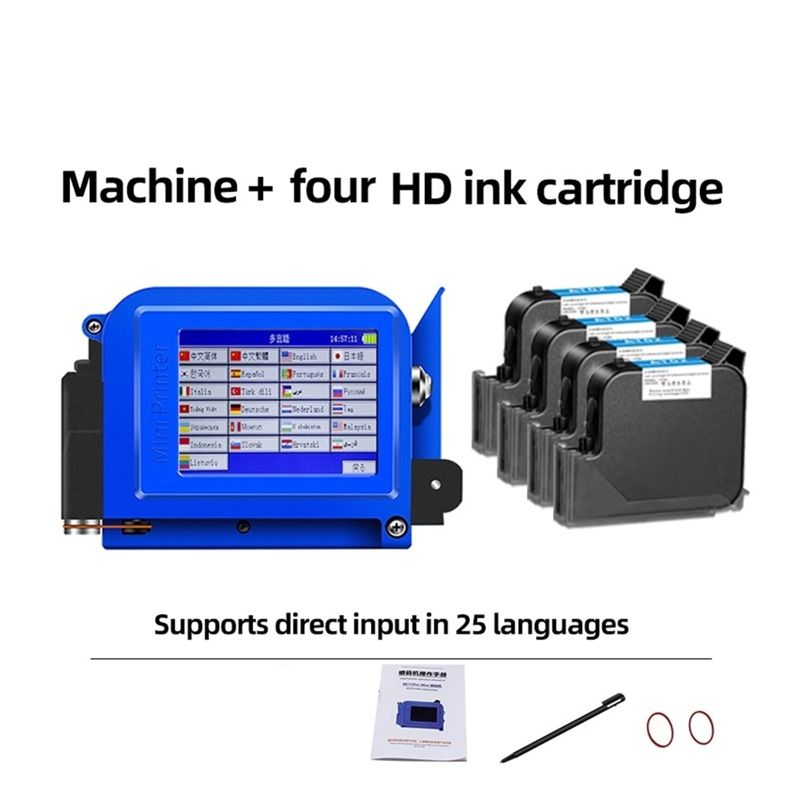 Printer Jet, 25.4mm Portable Inkjet Printer, Small Mini QR Code Batch ...