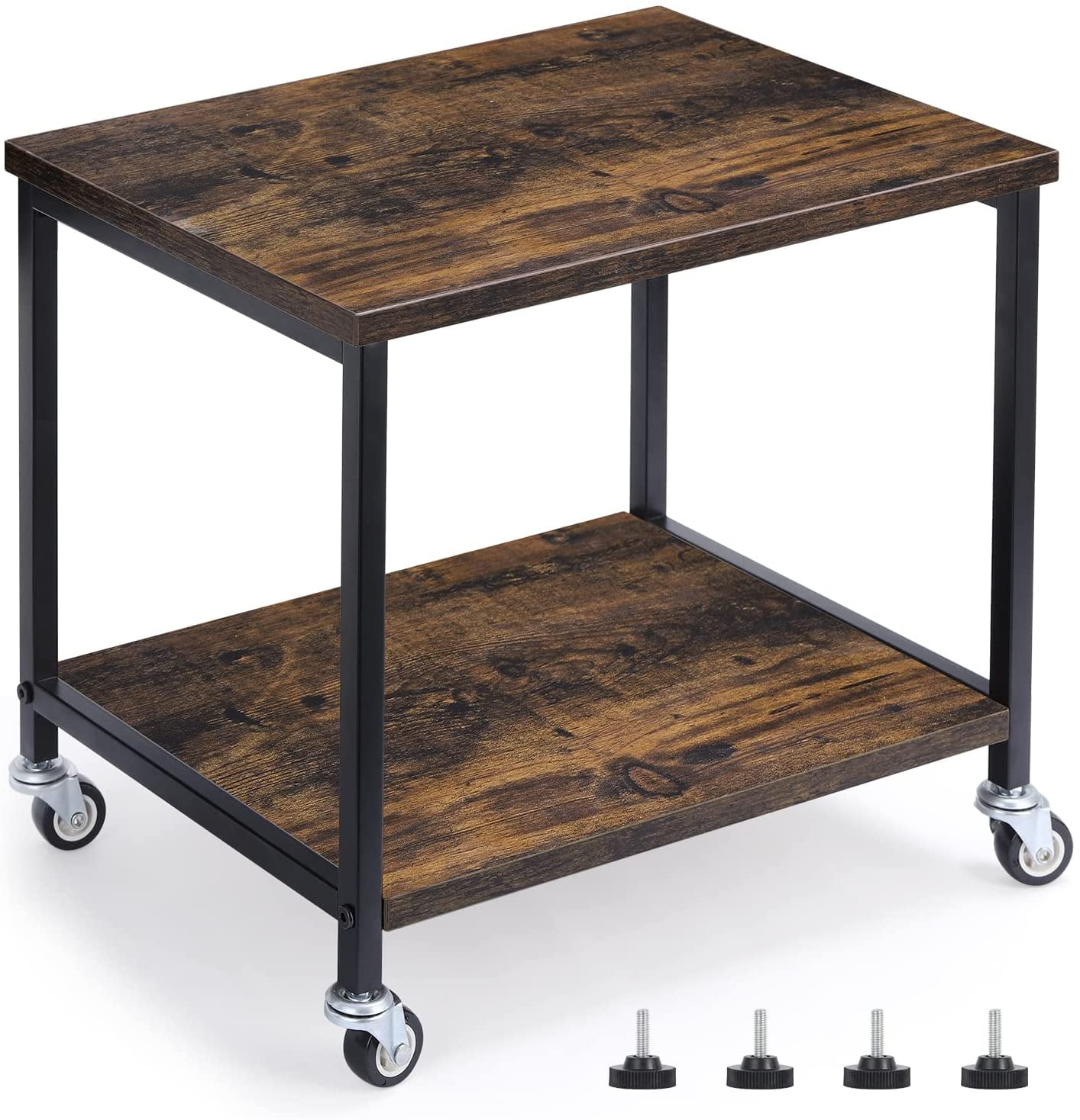 Small Fax Copier Stand & Printer Organizer Desk with Storage Shelf And ...