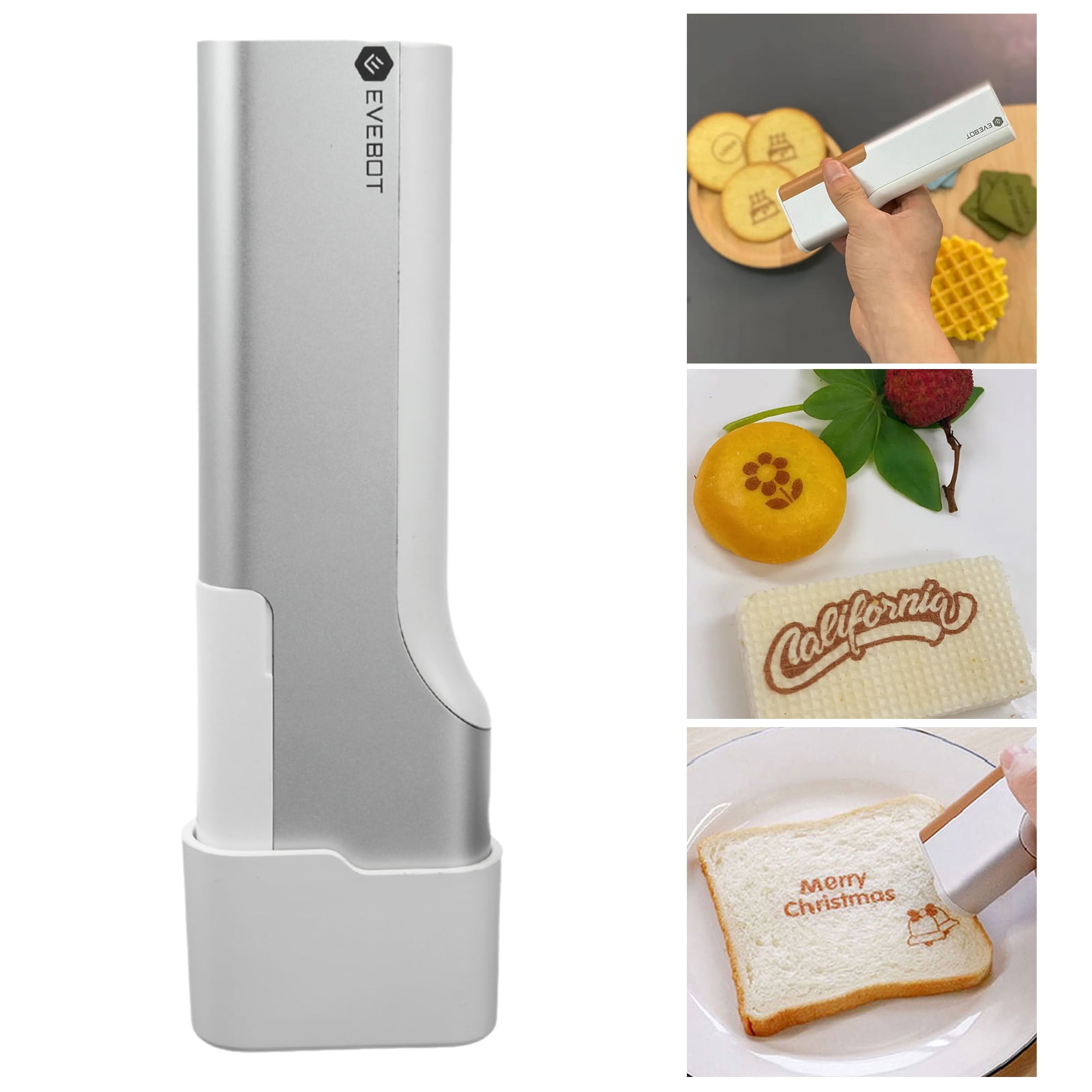 Printer,Printpen Handheld Printer Cafes Biscuit Cake 3pcs Ink Auxiliary ...