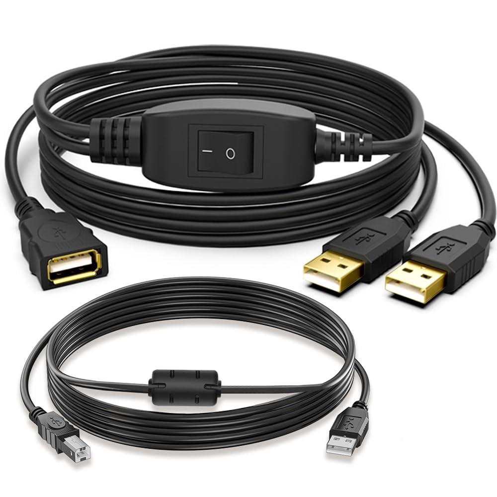 Printer Splitter for Two Computers USB A Splitter 1 in 2 Out for Share ...
