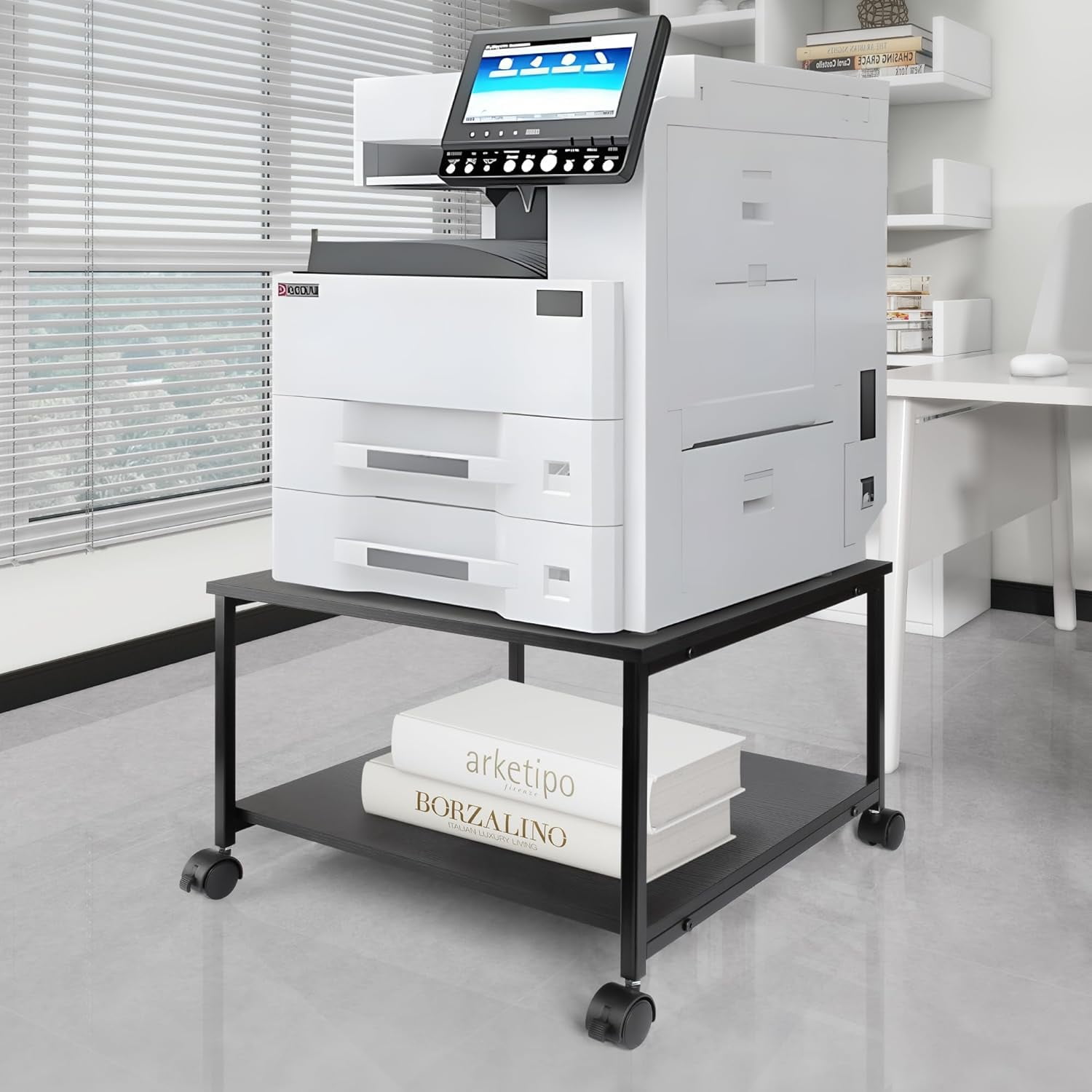 Printer Stand, 19.5''x19.5''x12.8'' 2 Tier Large Printer Laser Table ...