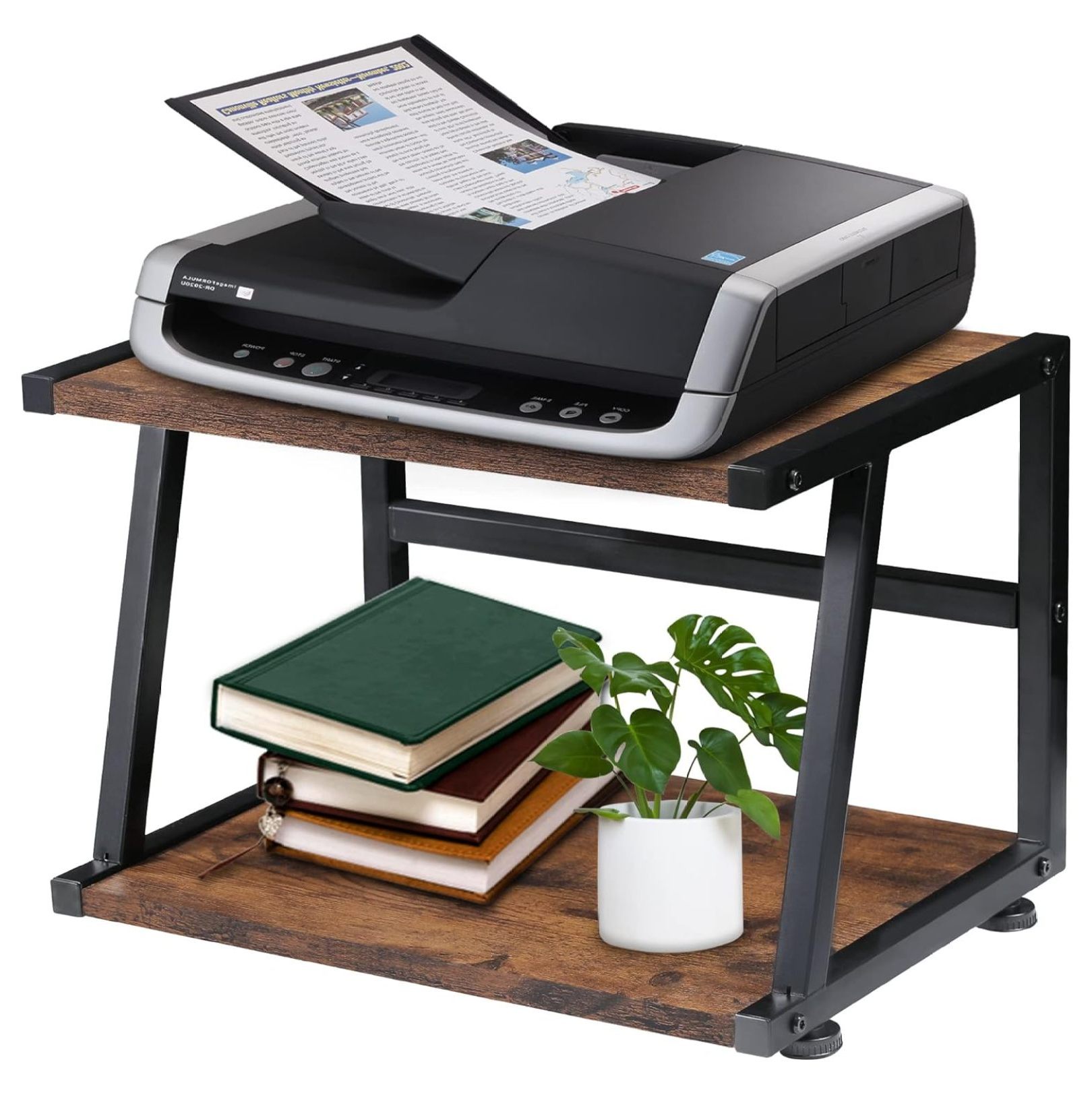Printer Stand 2 Tier with Storage, Heavy Duty Desktop Organizer for ...
