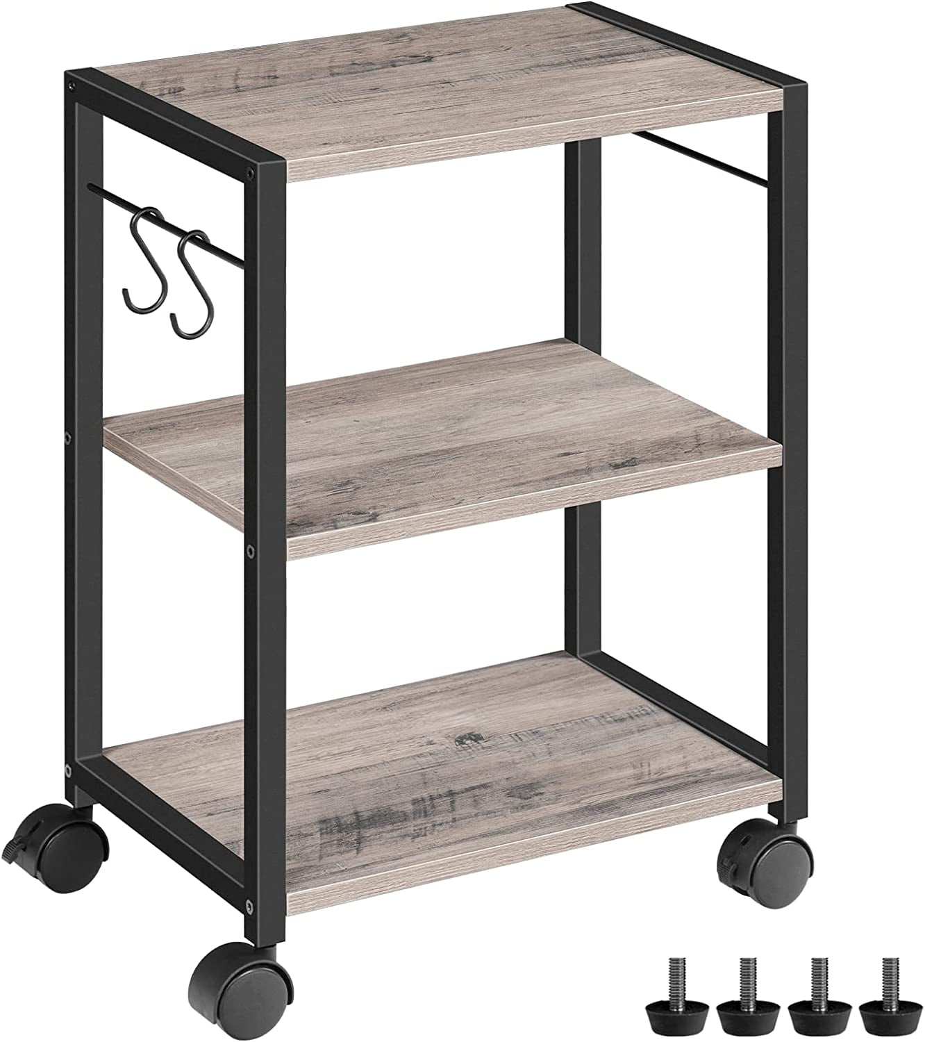 Printer Stand, 3-Tier Under Desk Printer Cart with Storage Shelf, Heavy ...