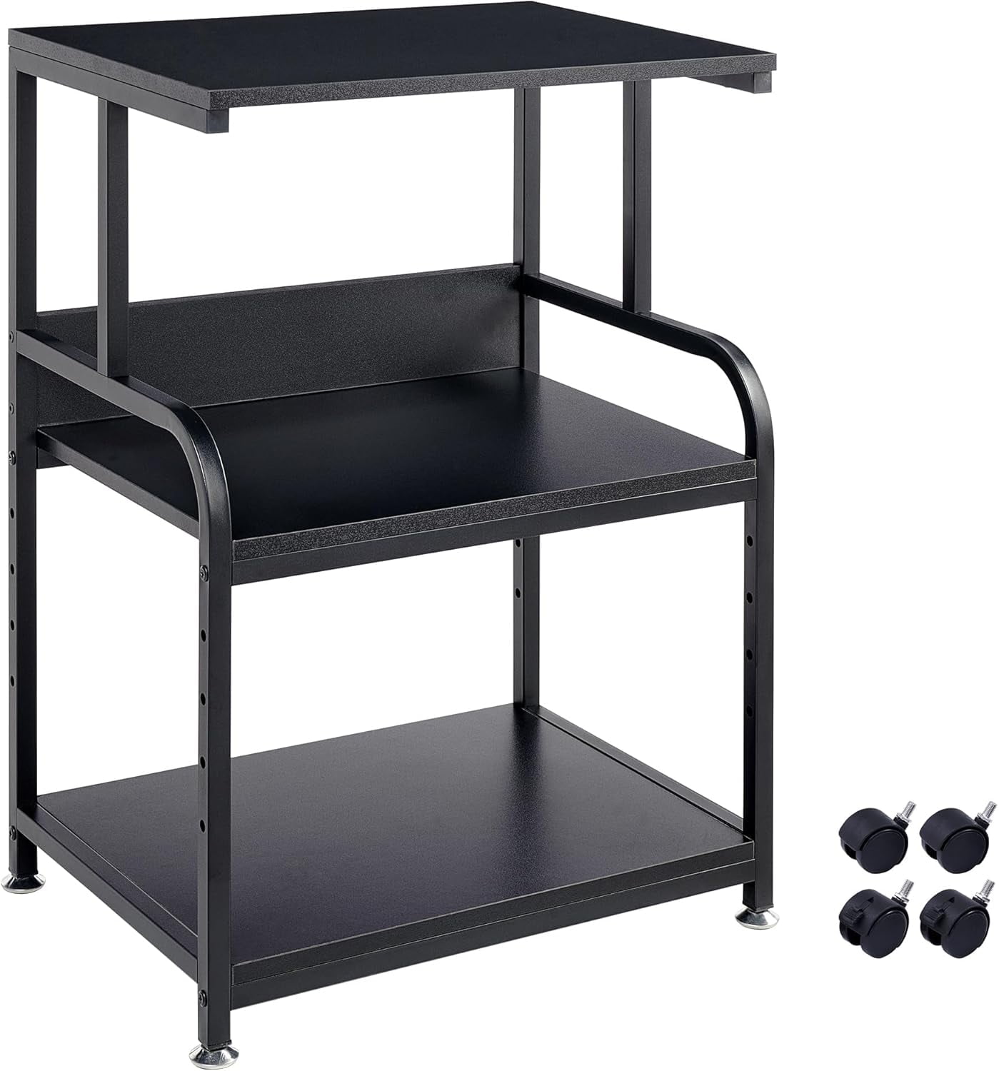 Printer Stand, 3 Tier Printer Table with Height Adjustable Storage ...