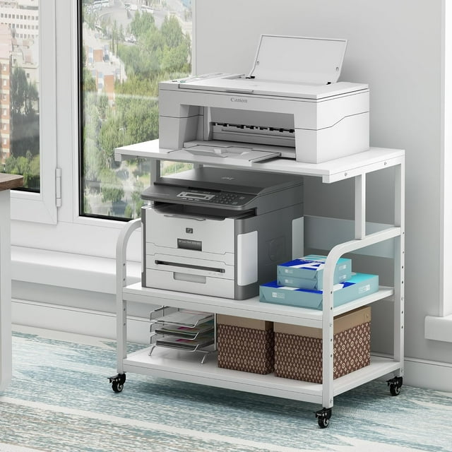 Printer Stand, 32.3" x 18.9" x 32.1" Extra Large Printer Table with ...