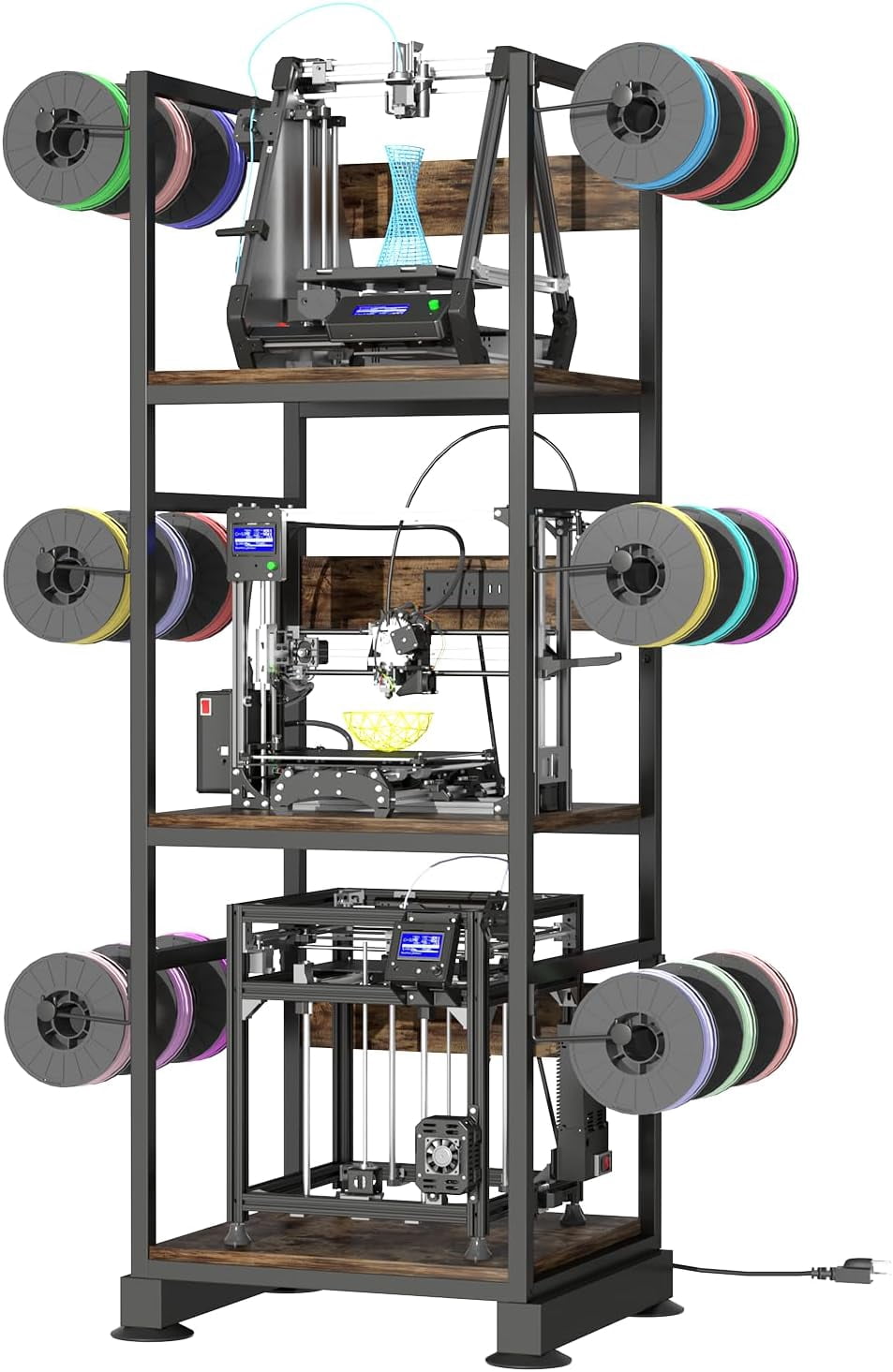 Printer Stand with Filament Printer Rack with Power Outlet Heavy-Duty ...