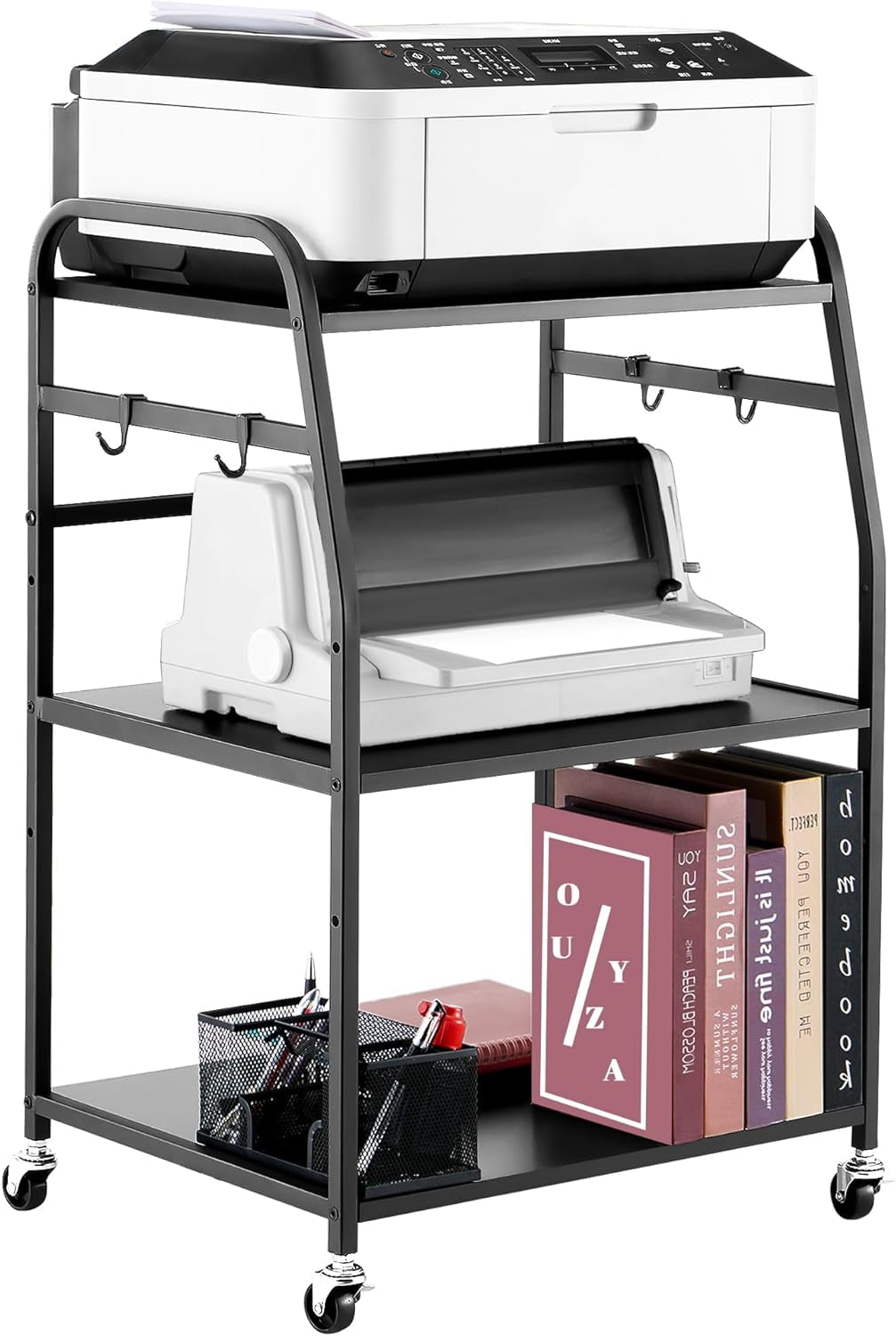 Printer Stand - Large 3 Tier Printer Table with Adjustable Storage ...
