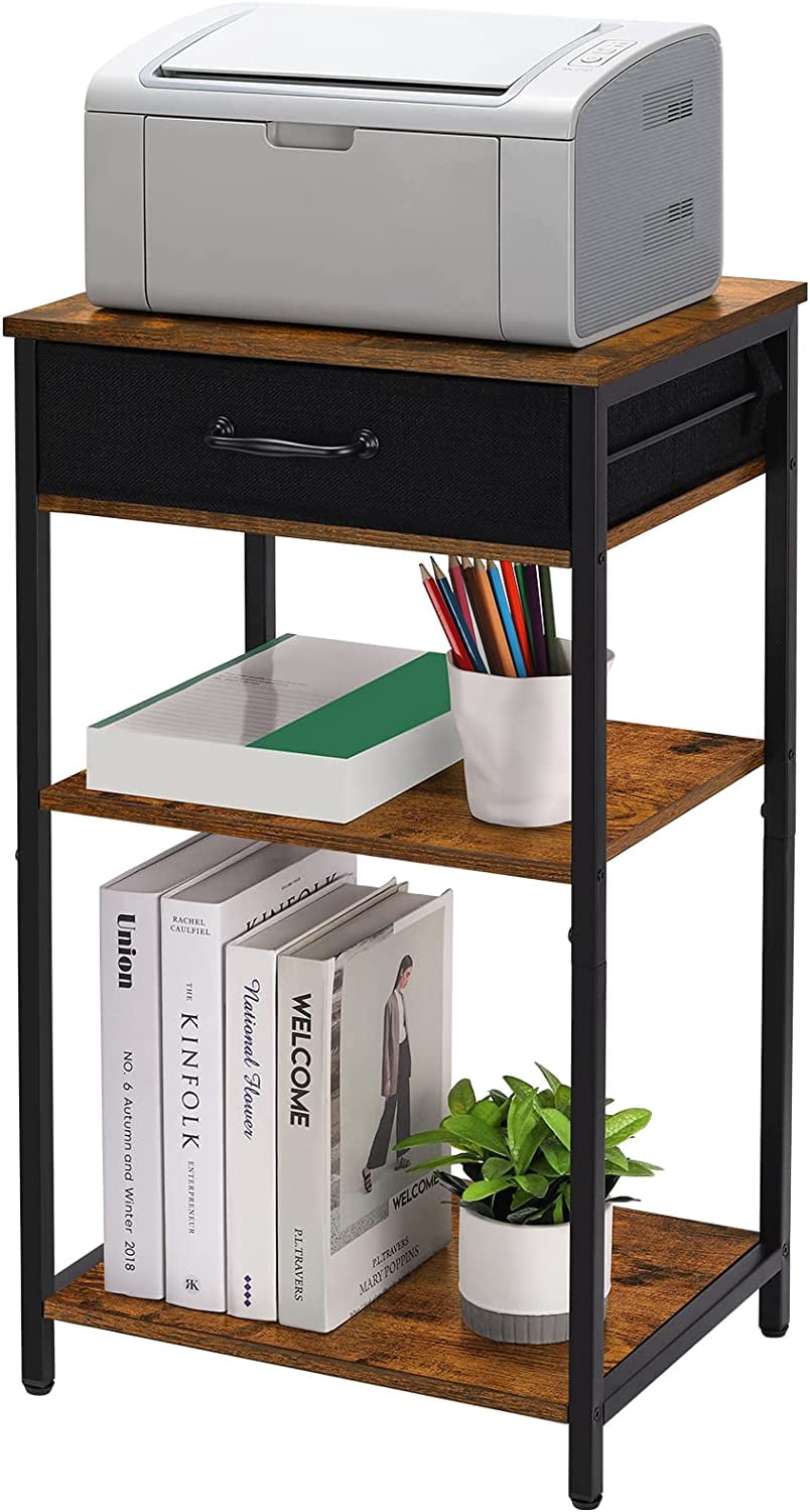 Printer Stand with Storage 3 Tier Home Printer Table with Drawers ...