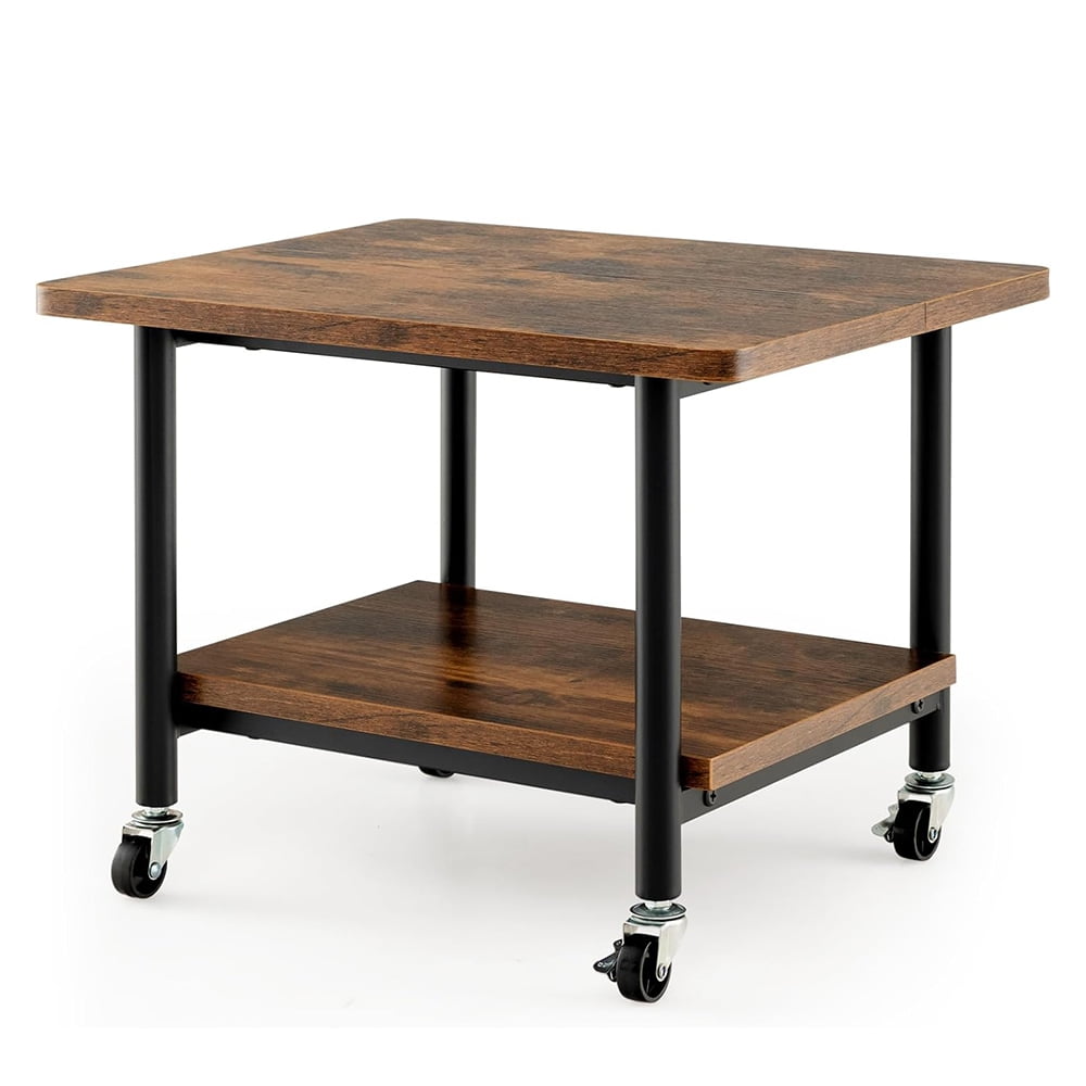 Printer Stand with Storage, Under Desk Printer Table with 4 Wheels and ...
