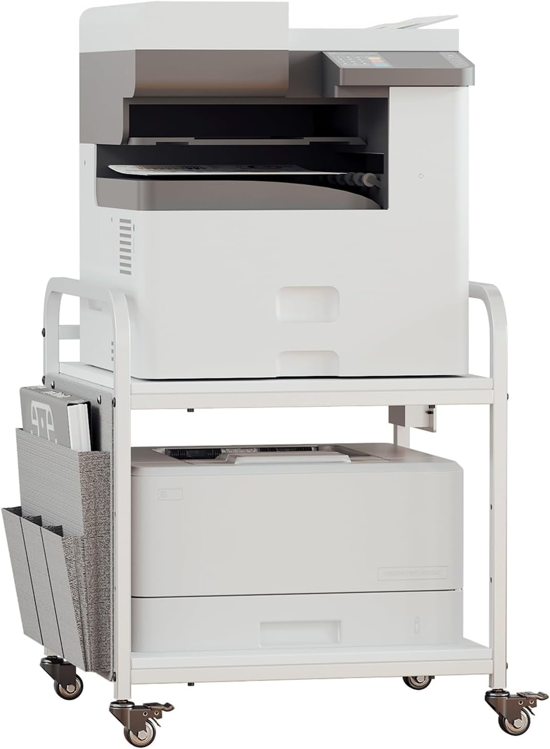 Printer Stand with Storage, Height Adjustable Printer Table with Power ...