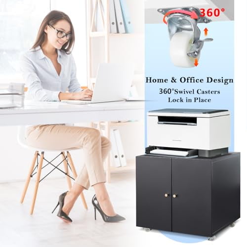 Printer Stand with Storage - Organize in Style Metal Printer Stand for ...