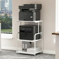 Printer Stand with Storage Shelf,3 Tier Printer Cart with Wheels,Mobile ...