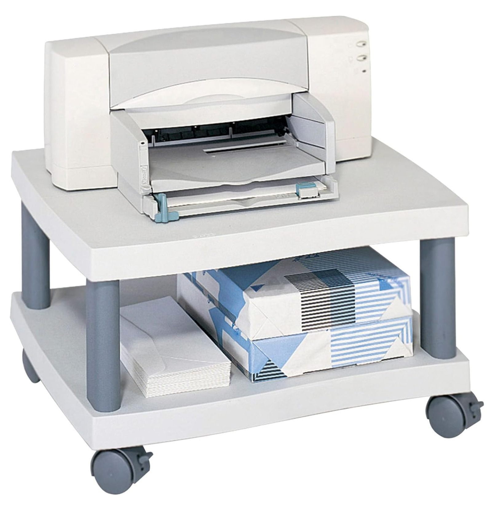Printer Stand Under Desk, 2-Tier Rolling Cart for Home Office - Mobile ...