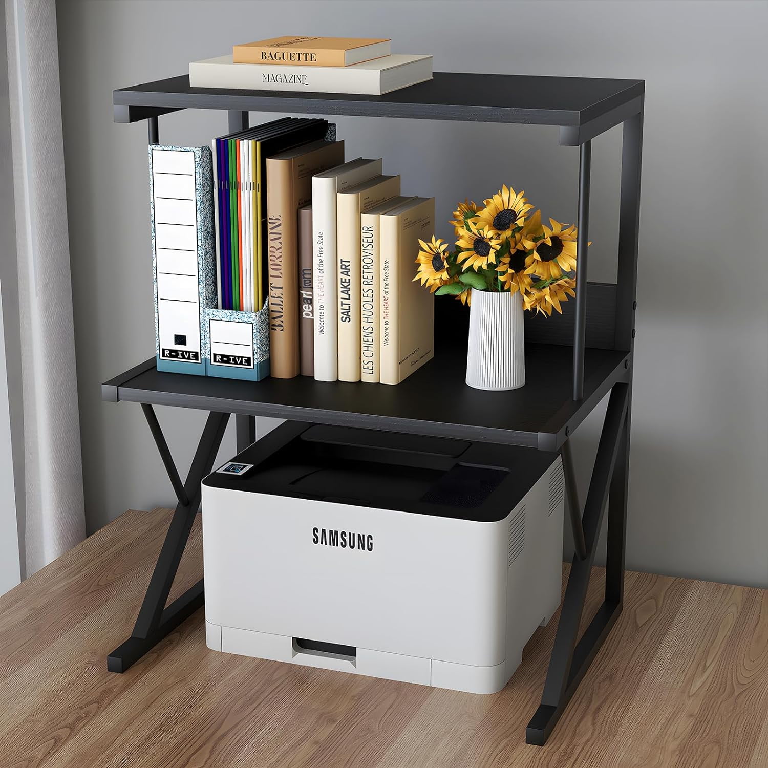 Printer StandAboxoo Printer Stand for Desk, Desktop Printer Shelf Large ...