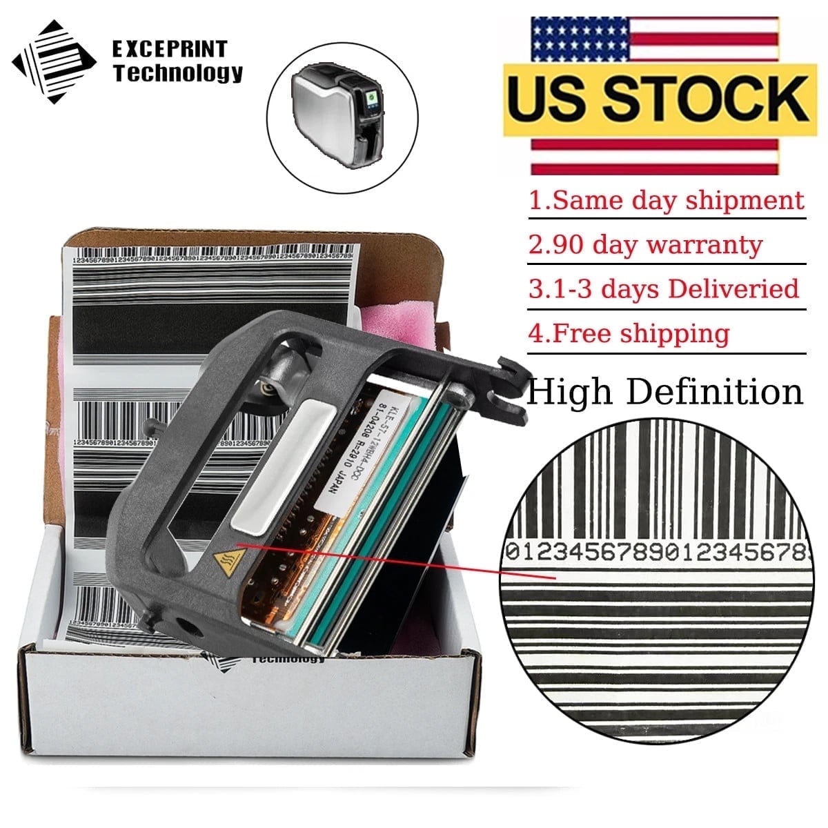 Printhead for Zebra ZC100 Printer PVC Color Card Print 300dpi P1094879 ...