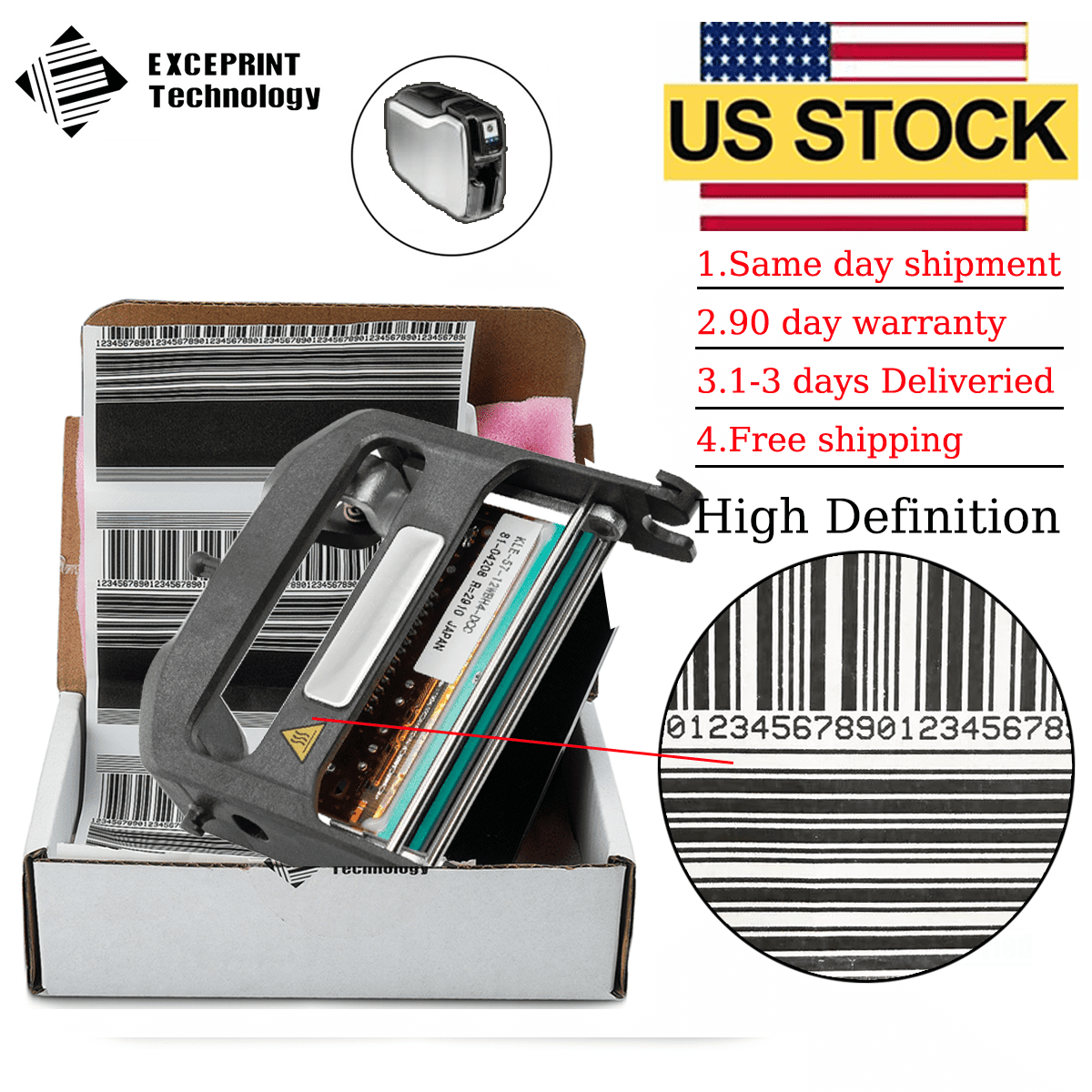 Printhead for Zebra ZC100 Printer PVC Color Card Print 300dpi P1094879 ...