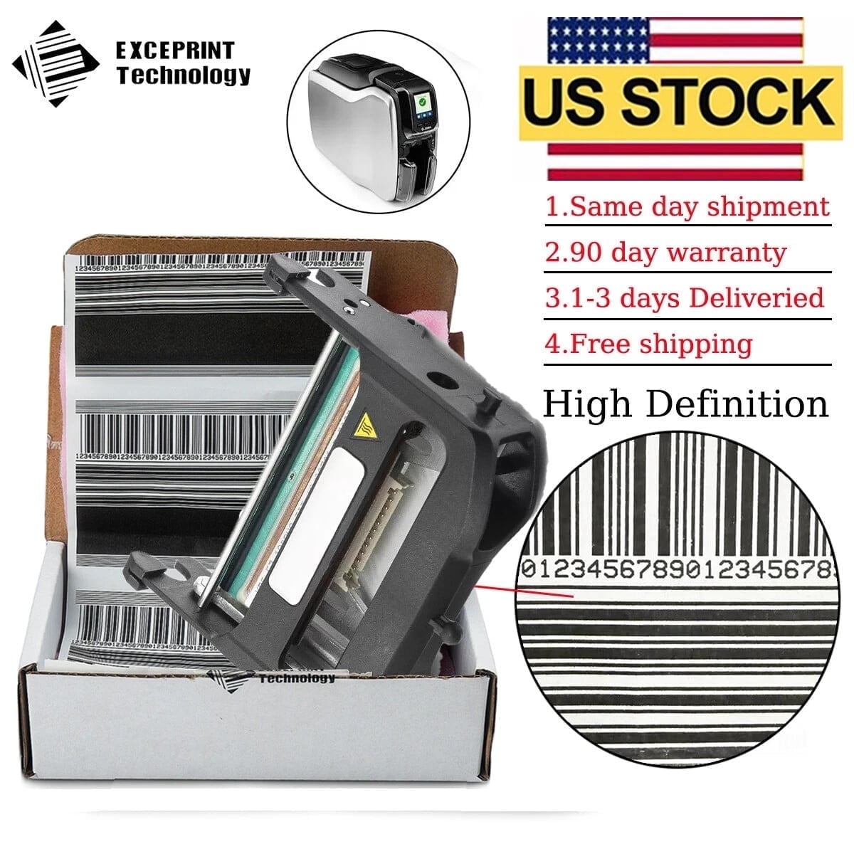 Printhead for Zebra ZC300 ZC350 PVC Color Card Print 300dpi P1094879 ...