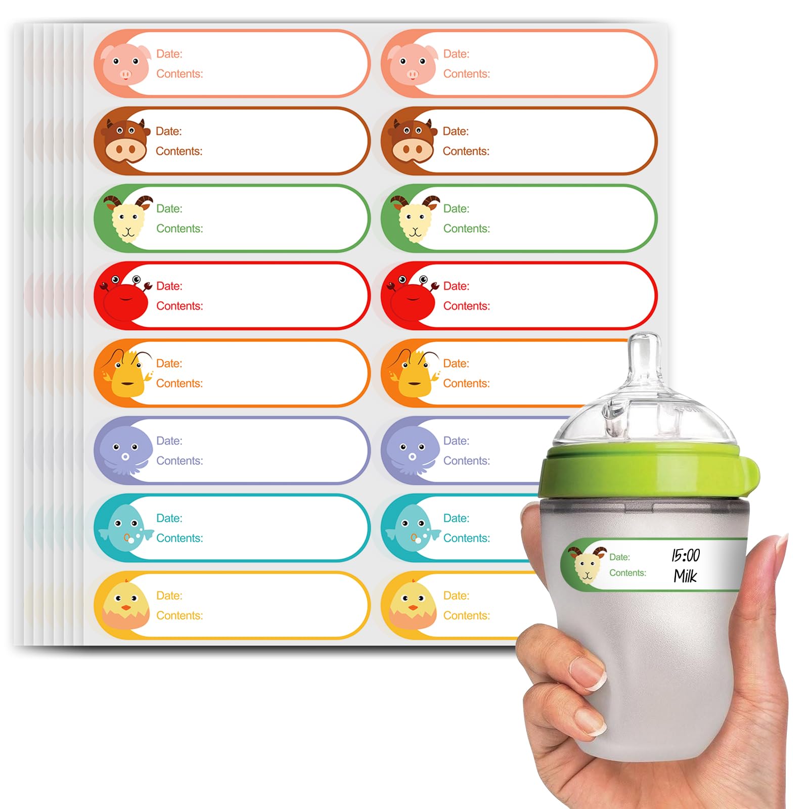 Printholic 512pcs 1" x 4" Baby Milk Bottle Labels to Write On,No ...