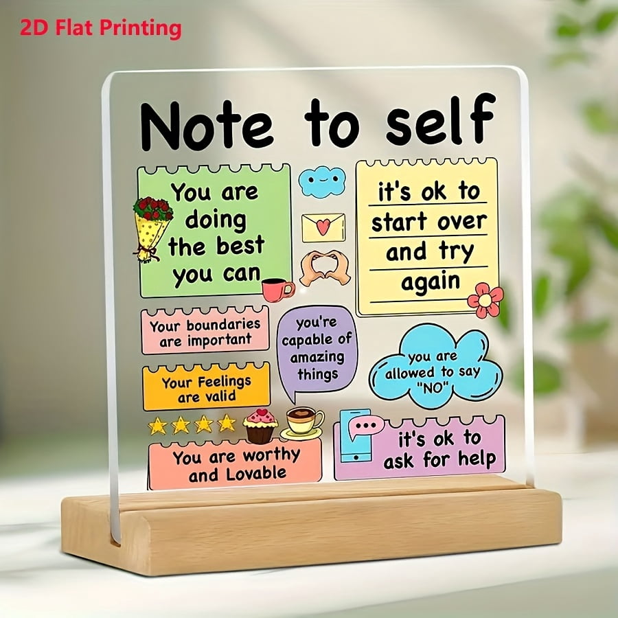 Printing Contemporary Self-Love Reminder Desk Card Positive Affirmation ...