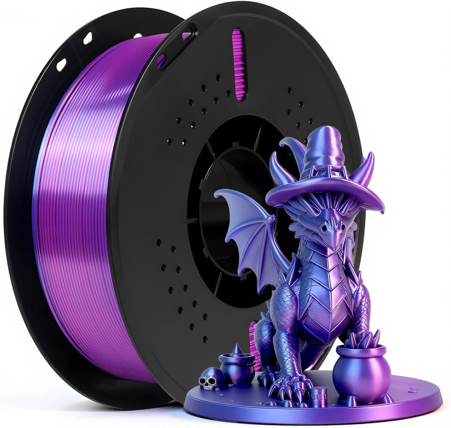 Printing Filament, PLA Silk Dual Color Printer Filament Bundle 1.75mm ...