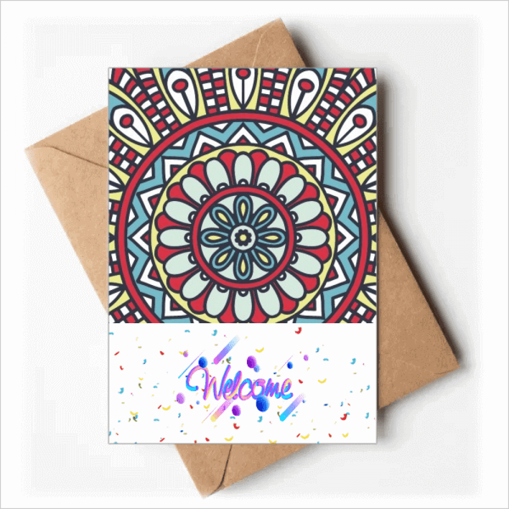 Printing Repeat Cloth Red Blue Colorful Art Welcome Back Greeting Cards ...