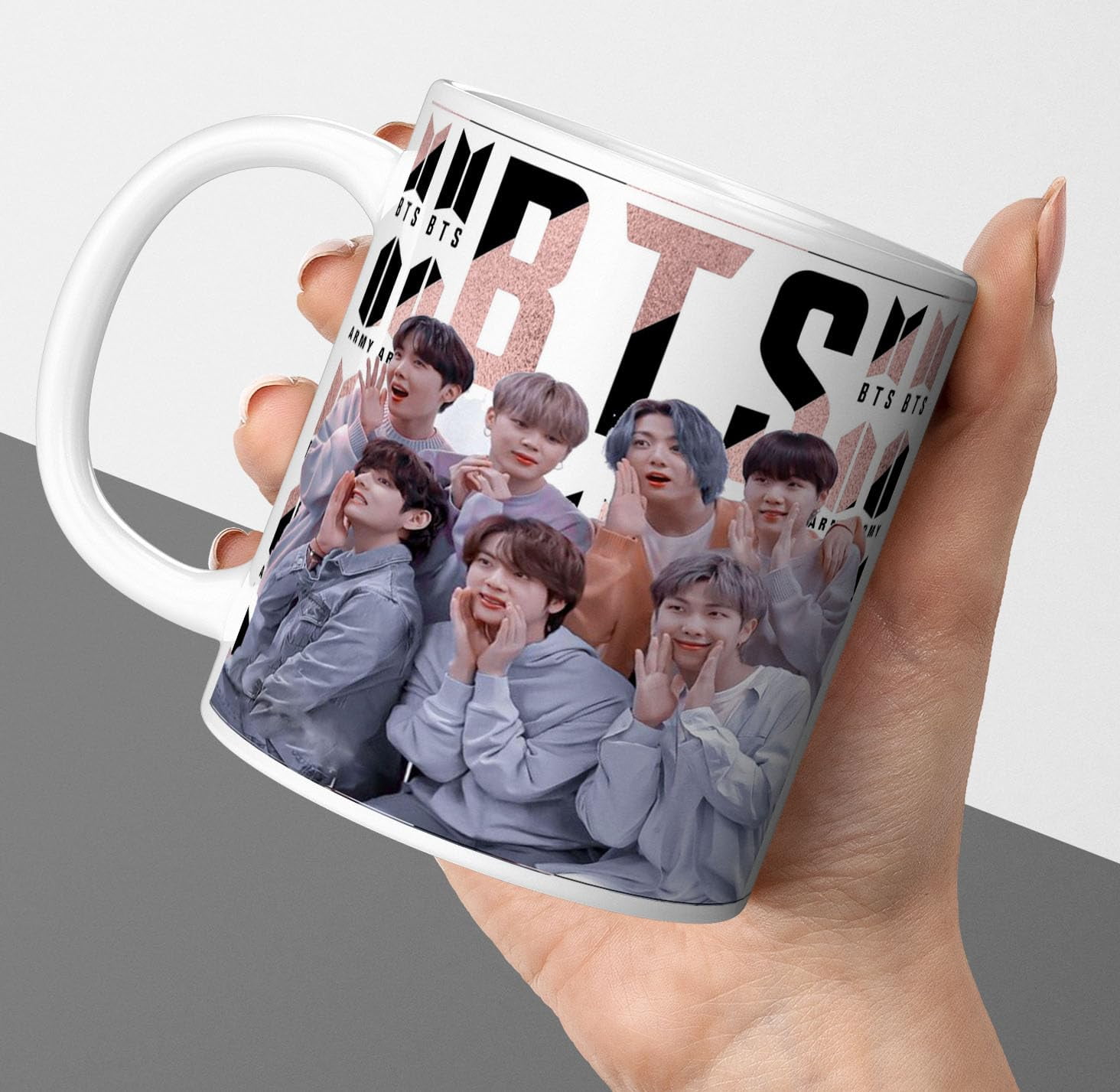 PrintingZone BTS Mug Signature Gift for Girls Boys Microwave Safe White ...