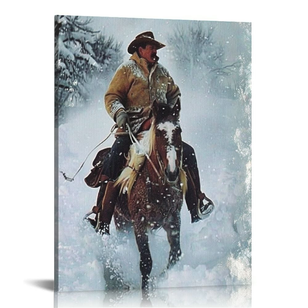 Prints American West Rodeo Cowboy Wall Art Painting Brown Straw Hat on ...