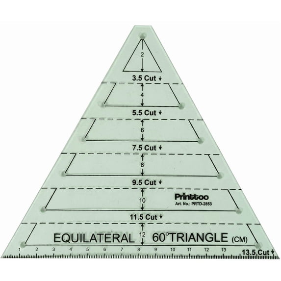 Printtoo 60 Degree Triangle Ruler, 2mm Acrylic Equilateral Triangle ...