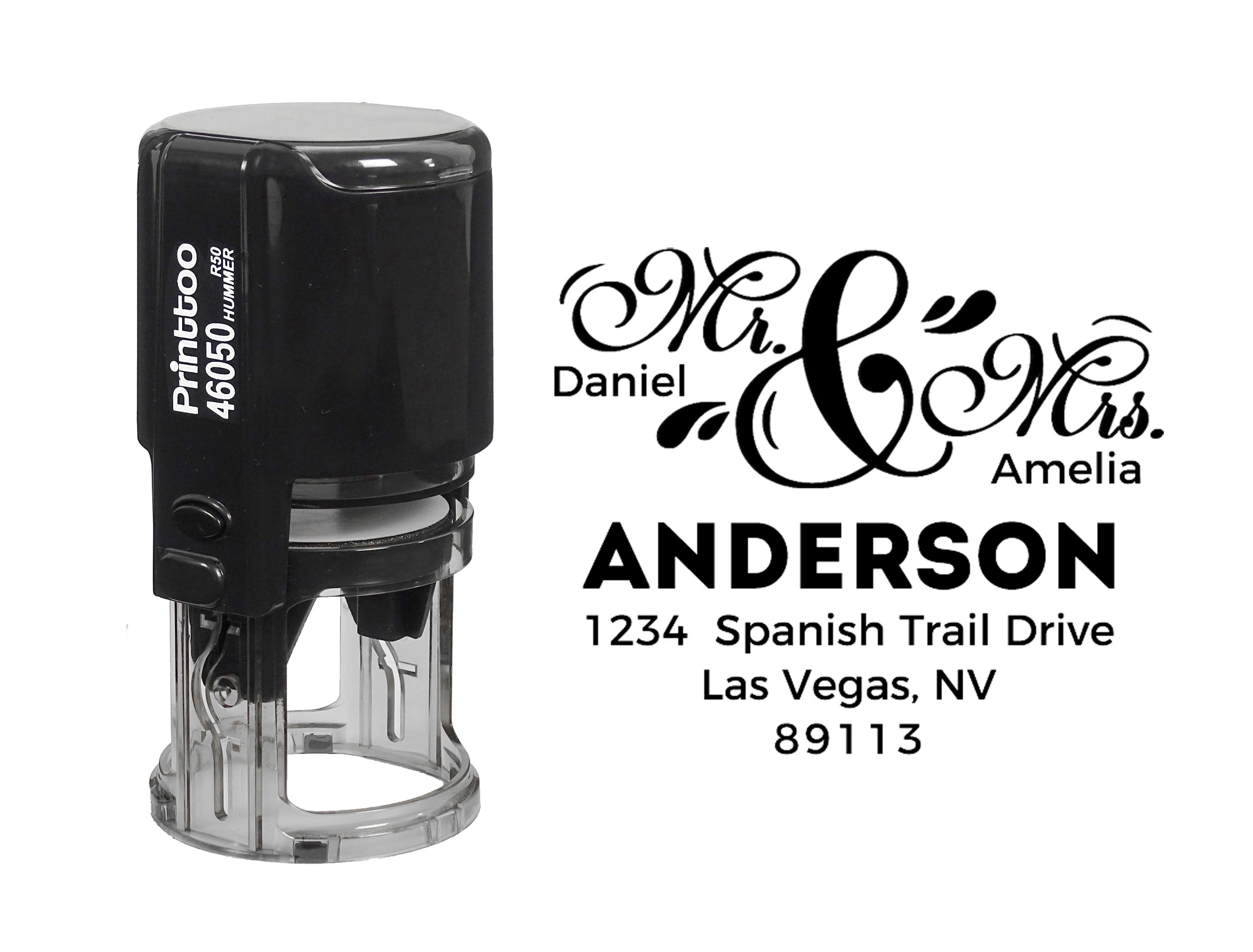 Printtoo Black Address Personalized Self Inking Custom Stamper Address ...