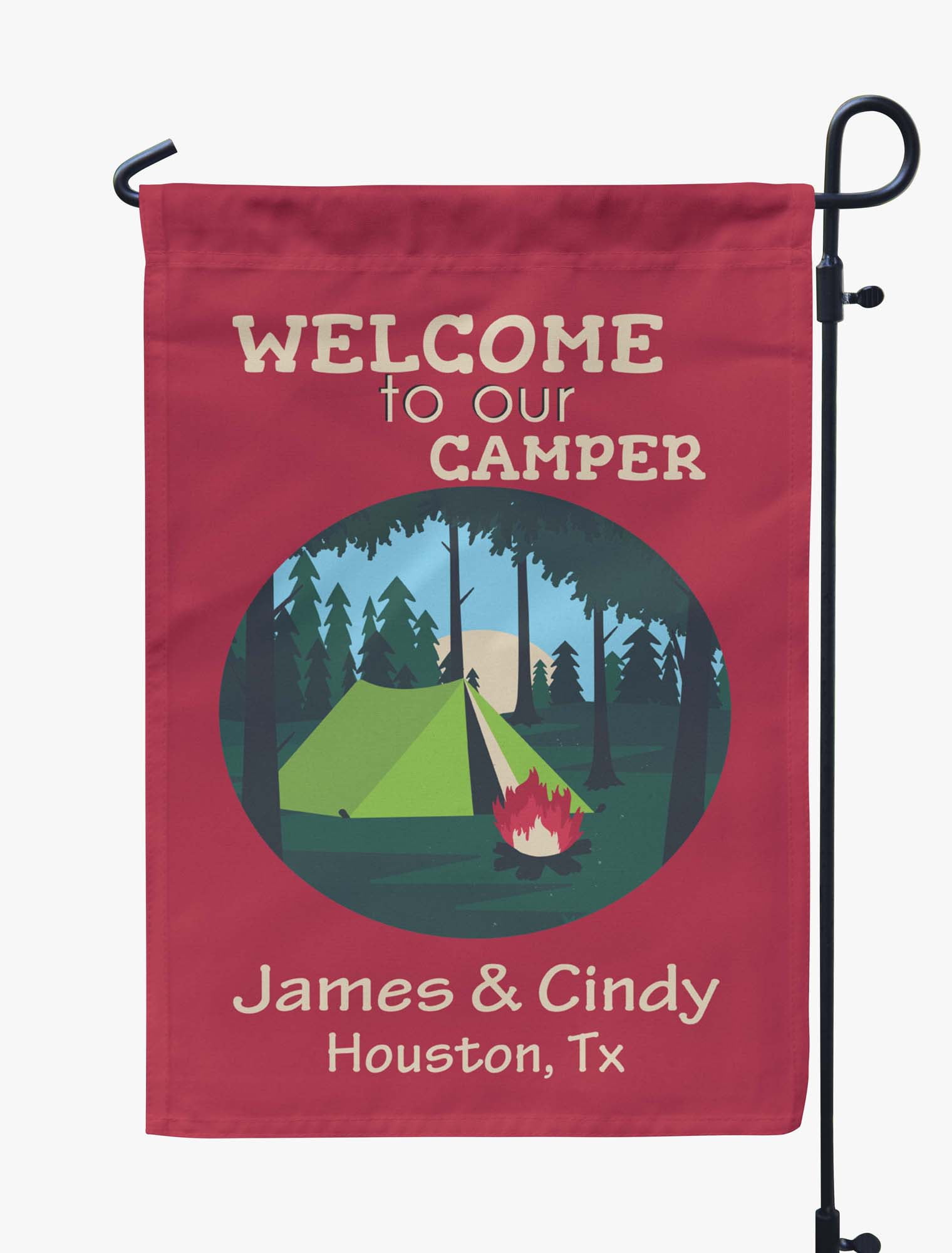 Printtoo Burgundy Welcome To Our Camper Campsite Personalized Camping ...