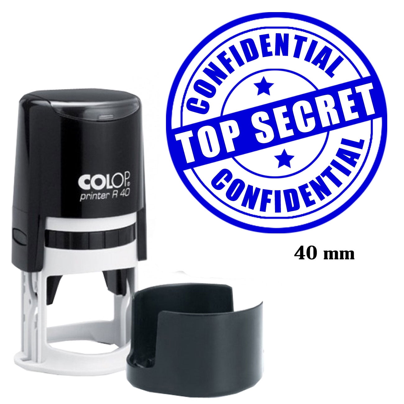 Printtoo CONFIDENTIAL & TOP SECRET Stamp Self Inking Round Stamper- Red ...