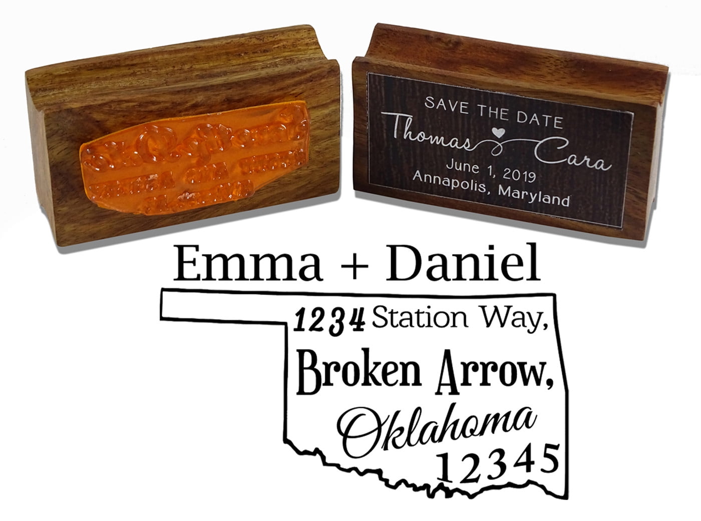Printtoo Custom Address Oklahoma State Map Personalized Wood Mounted ...