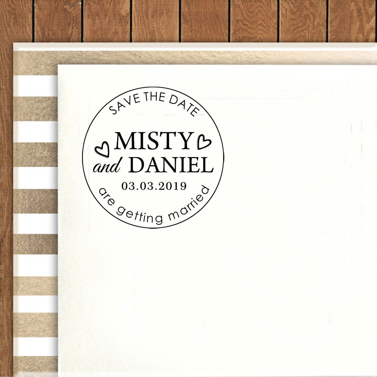 Printtoo Custom Round Save The Date Rubber Stamp Self Inking ...
