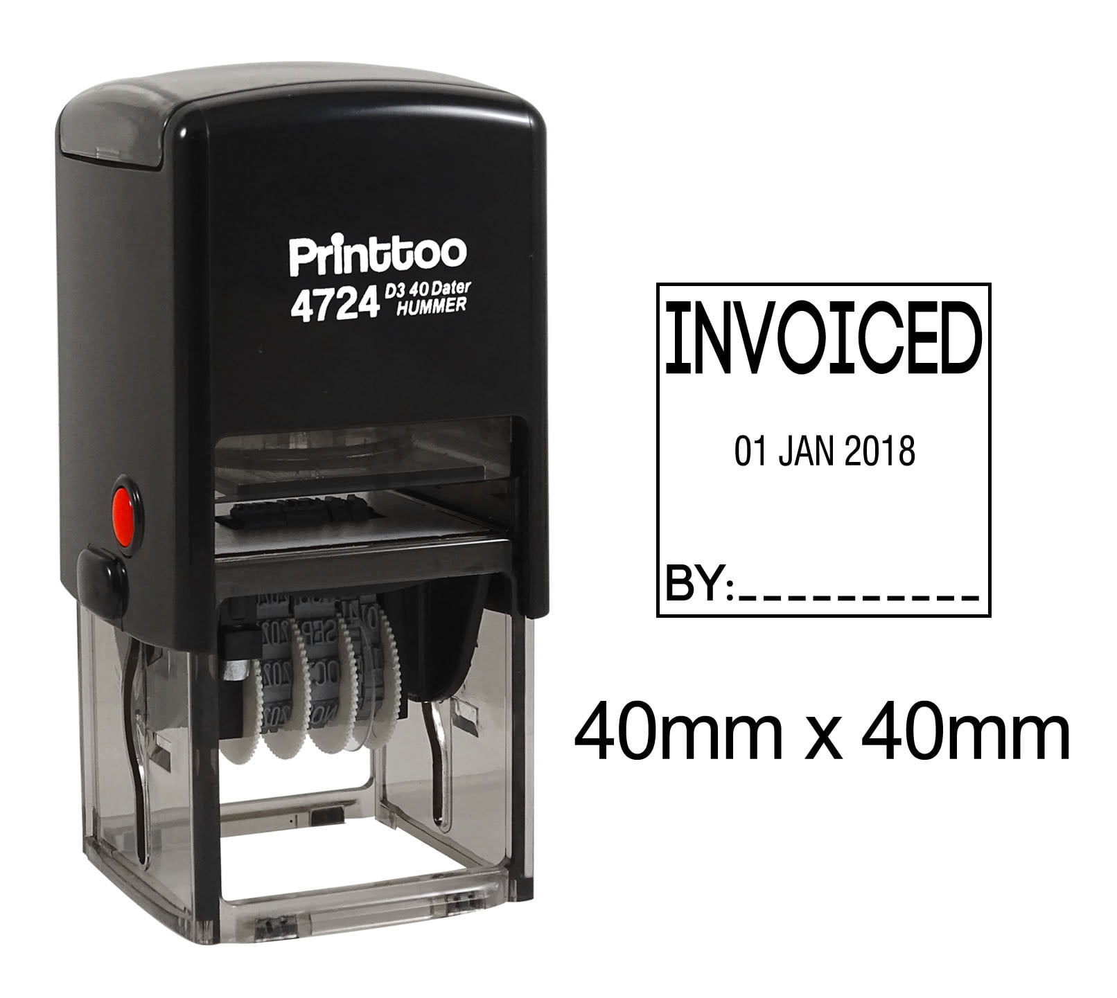 Printtoo Dater Stamp Self Inking With Invoiced By Text Office ...