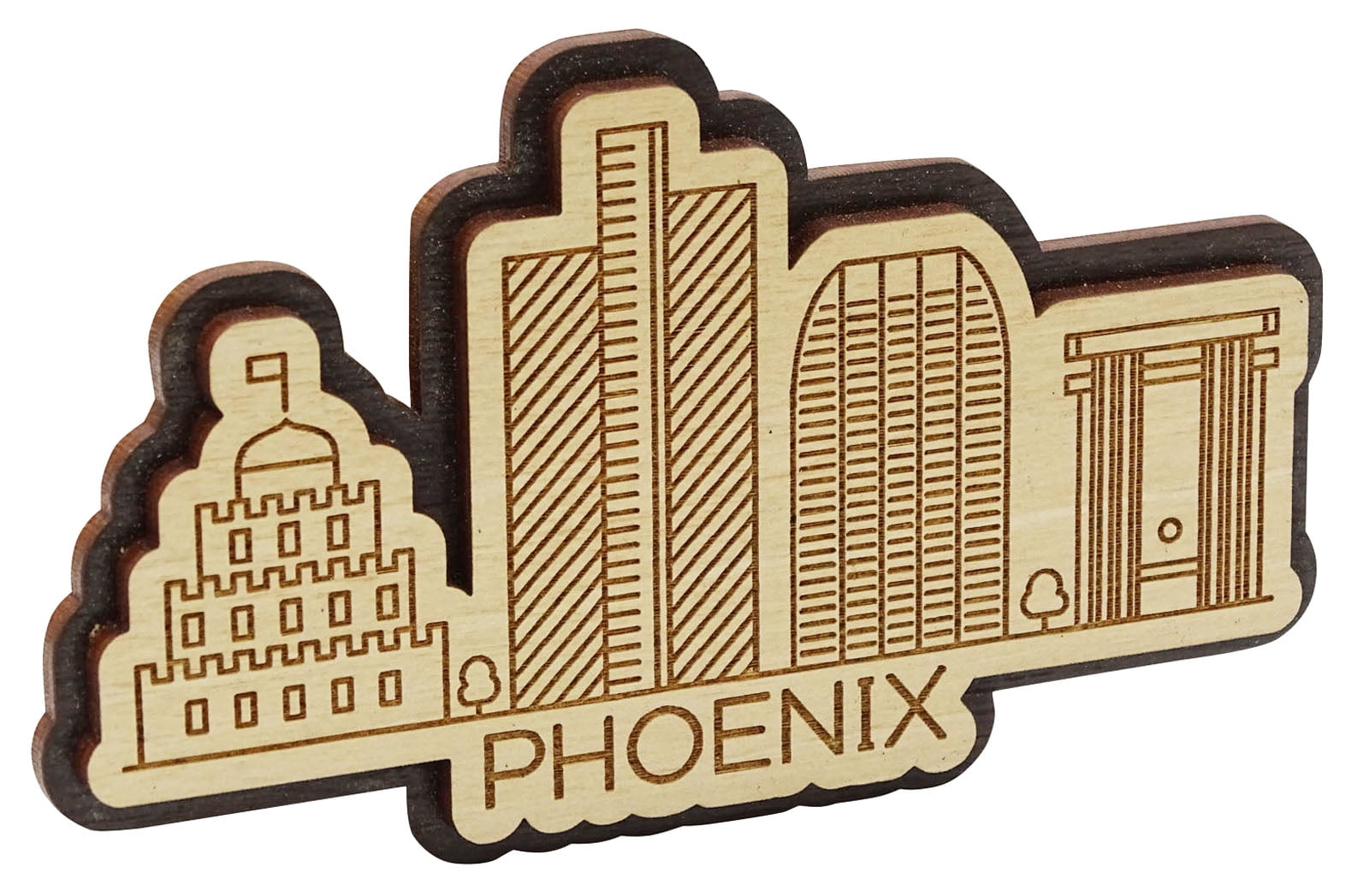 Printtoo Decorative Phoenix City Of Arizona Souvenir Engraved Wooden ...