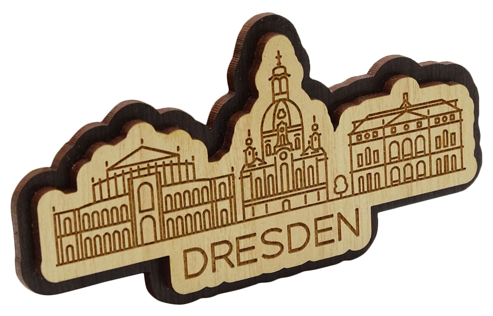 Printtoo Decorative Souvenir Wooden Engraved Dresden Germany Monuments ...