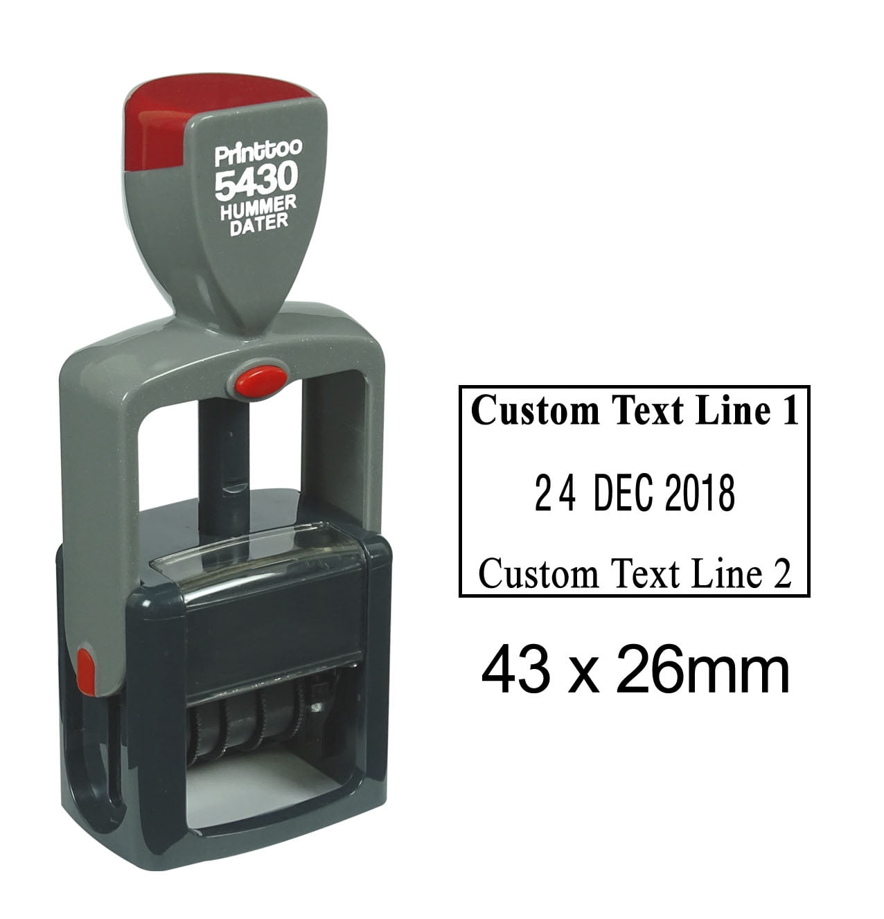 Printtoo Heavy Duty Dater Stamp With Custom Text Office Stationery Self ...