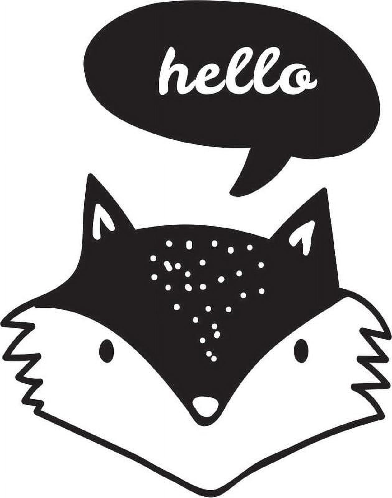 Printtoo Hello Word With Fox Face Clip Art Design Square Wooden Rubber ...
