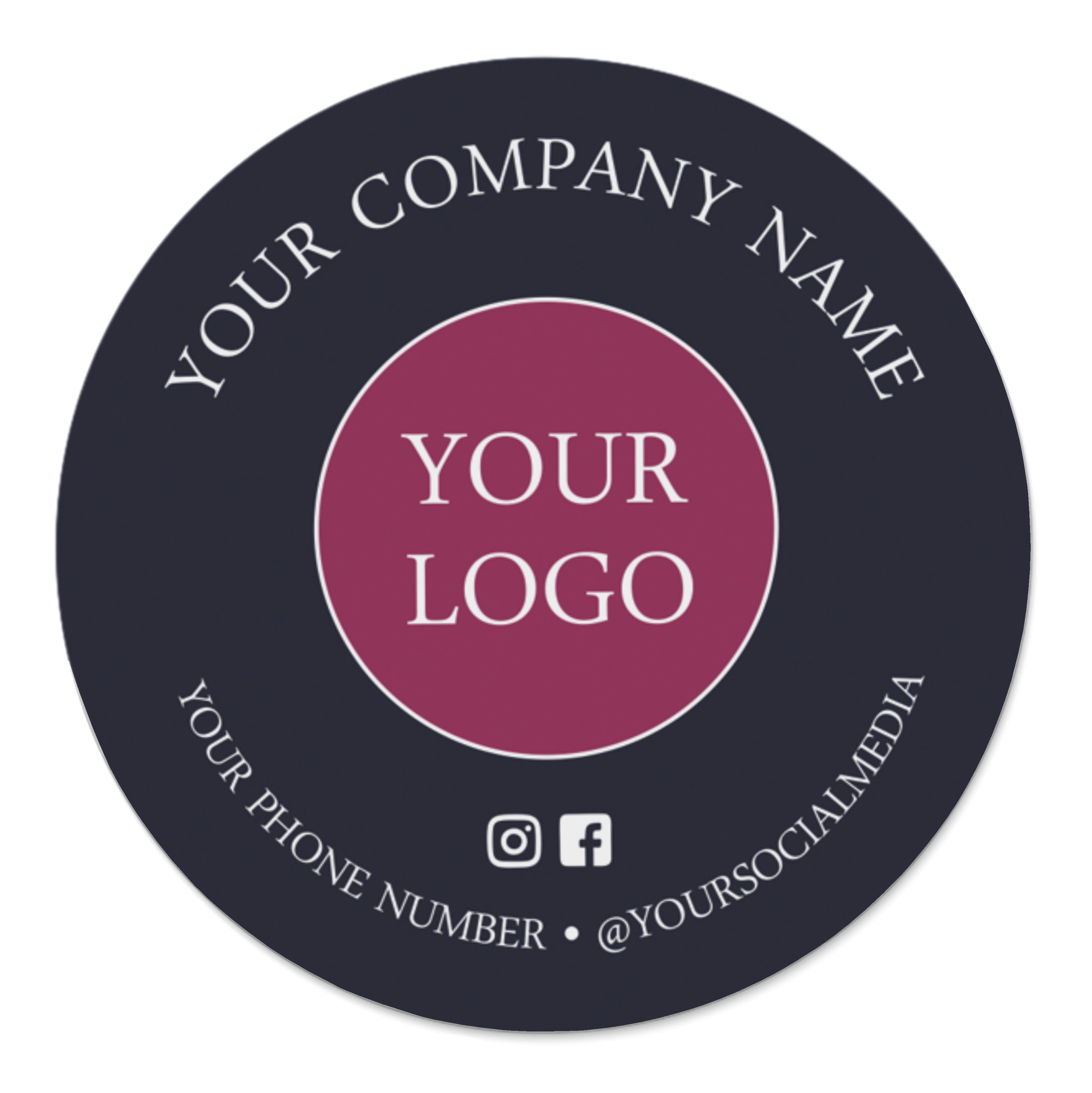 Printtoo Label Stickers for Small Business -50 RoundCustom Vinyl ...