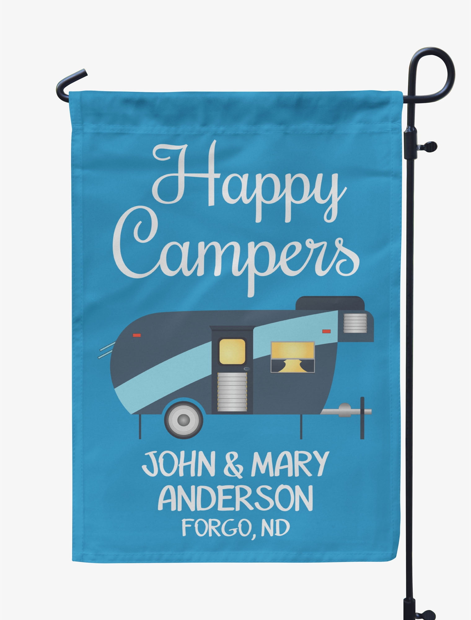 Printtoo Medium Blue Happy Campers Big Travel Trailer Personalized ...