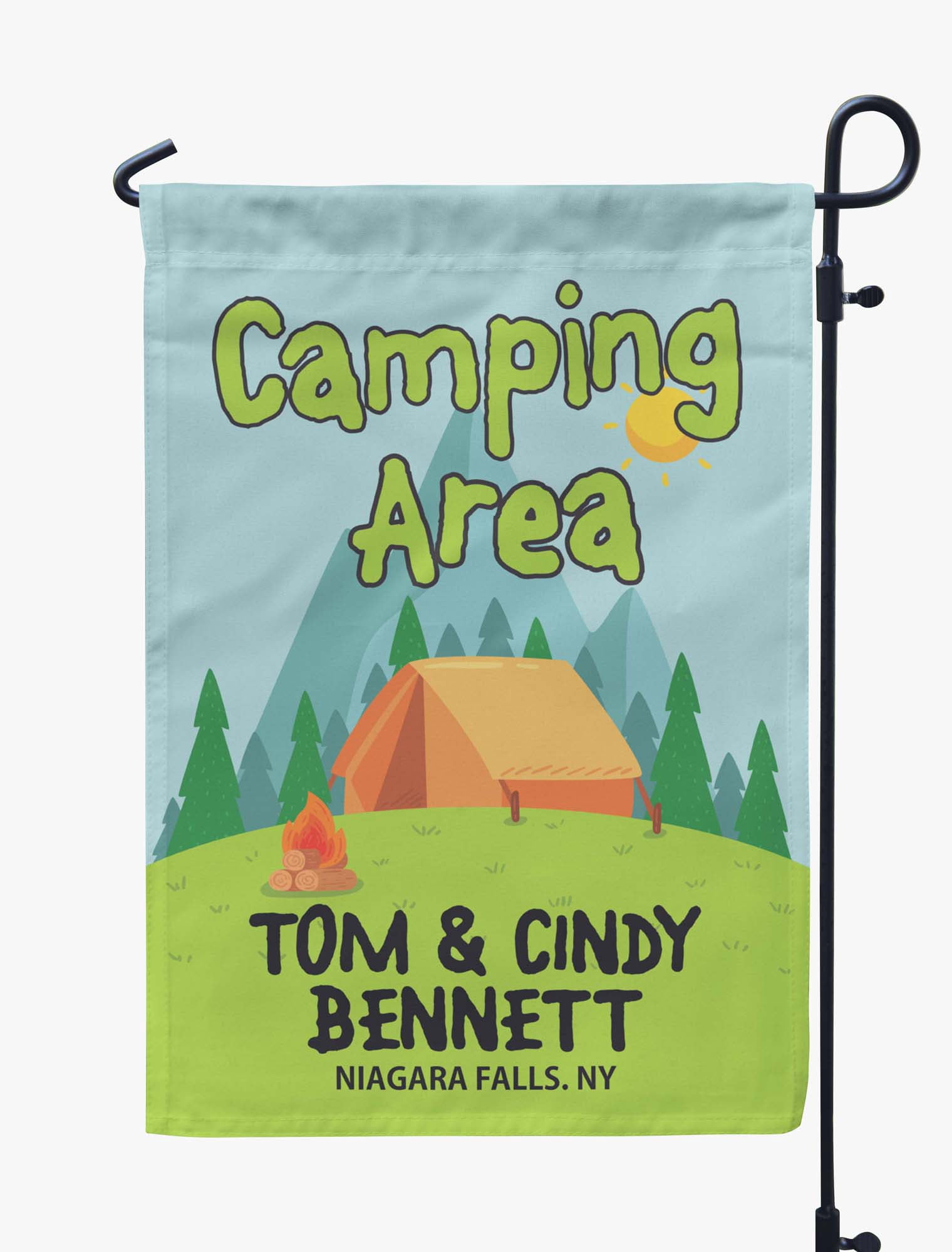 Printtoo Multicolor Camping Area Campsite 12.5x18 Inches Double ...